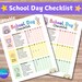 School Day Checklist, Kids School Day Checklist, Daily School Checklist ...