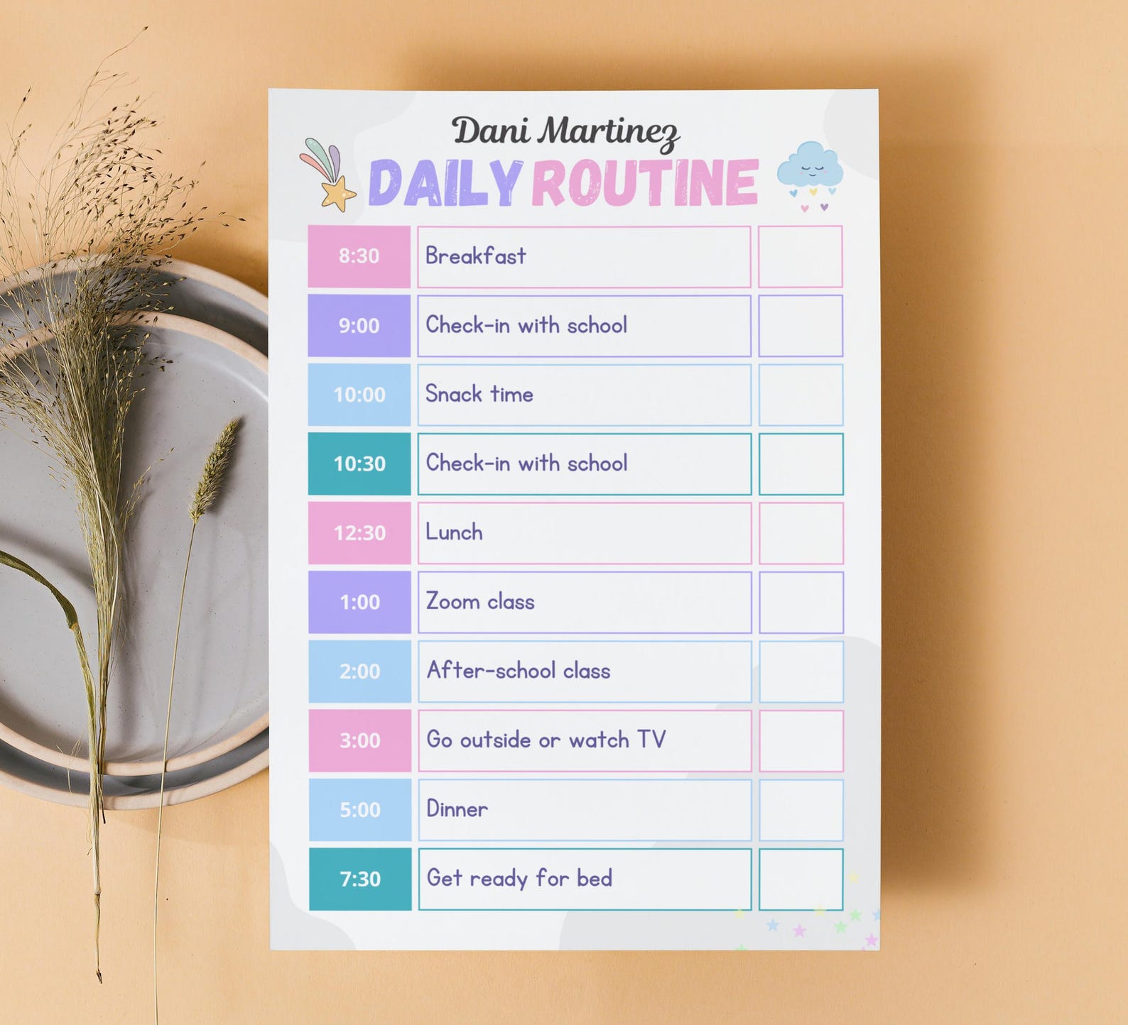 Editable Kid Daily Schedule Template, Daily Routine Kids Daily Routine ...