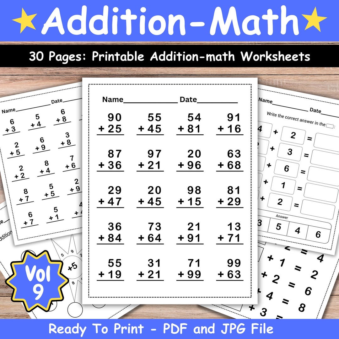 Addition Worksheets for Kids, Addition Math Worksheets, Math Fact ...