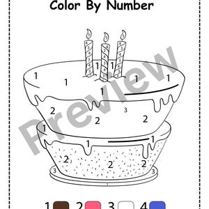 Color by Number Worksheets for Kids | Birthday Activities and ...