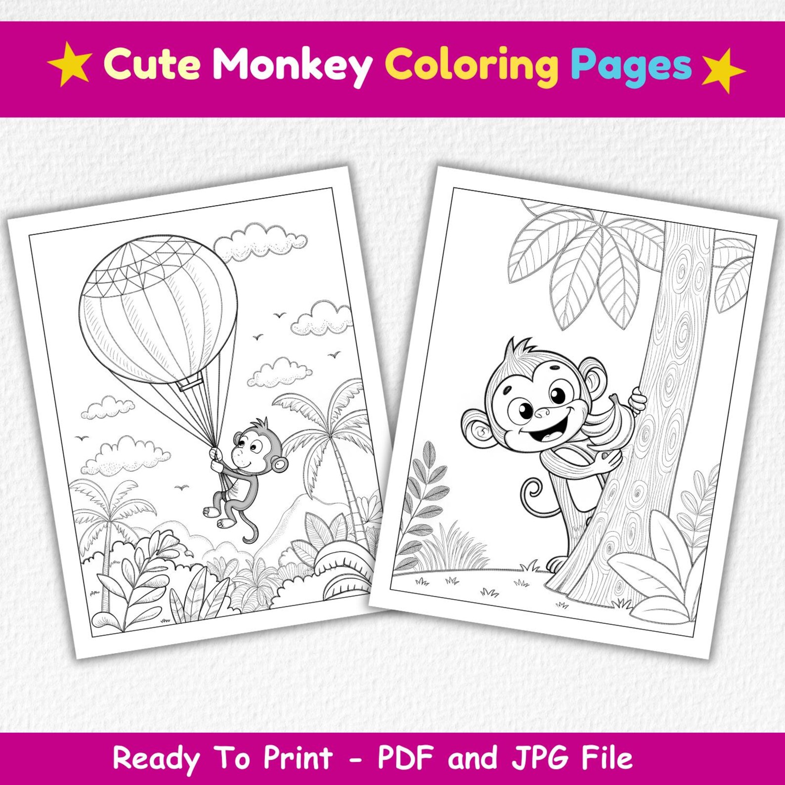 Coloring Pages, Cute Monkey Coloring Pages, Animal Coloring Pages ...