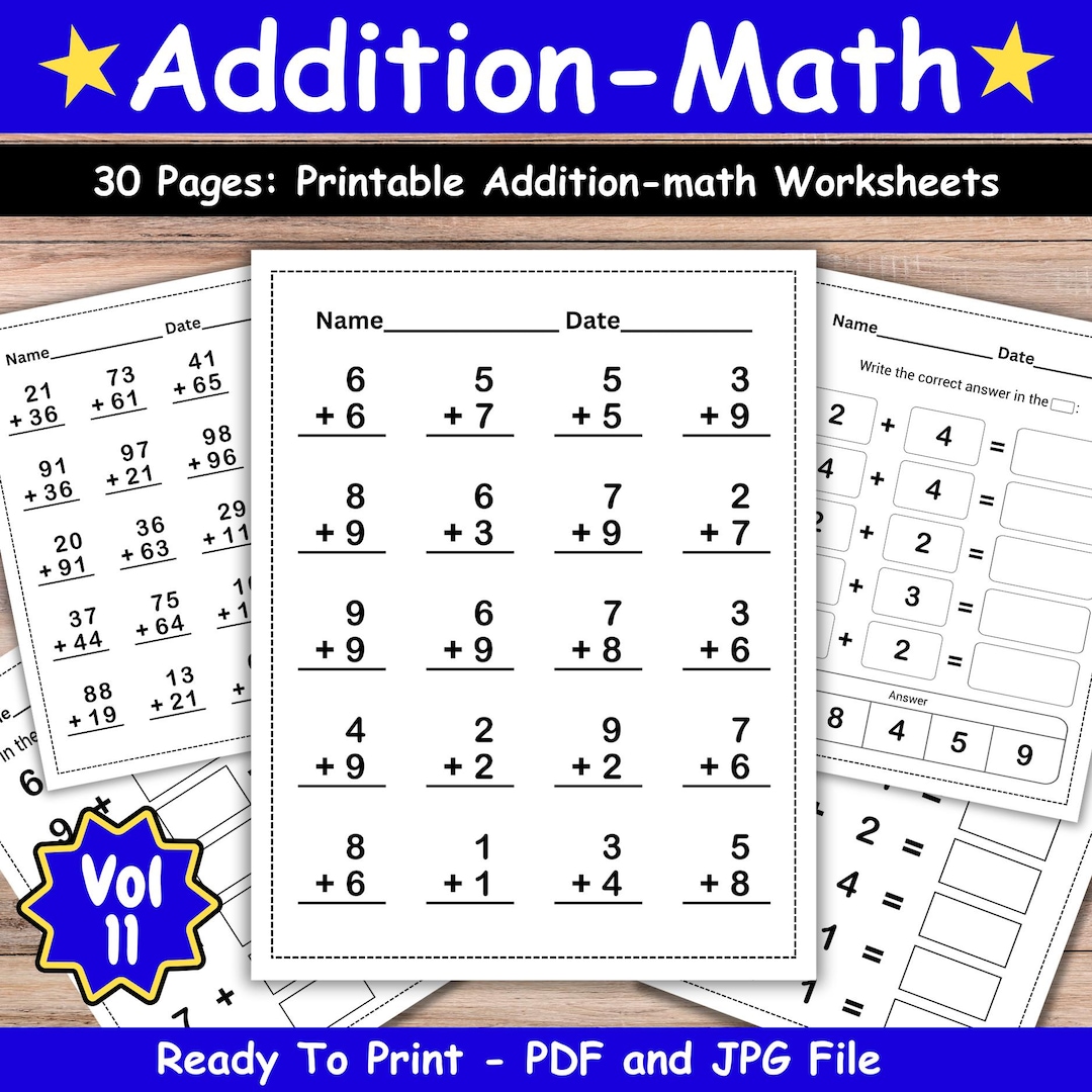 Addition Fact Fluency Worksheets 30 Printable Math Practice Pages Fun ...