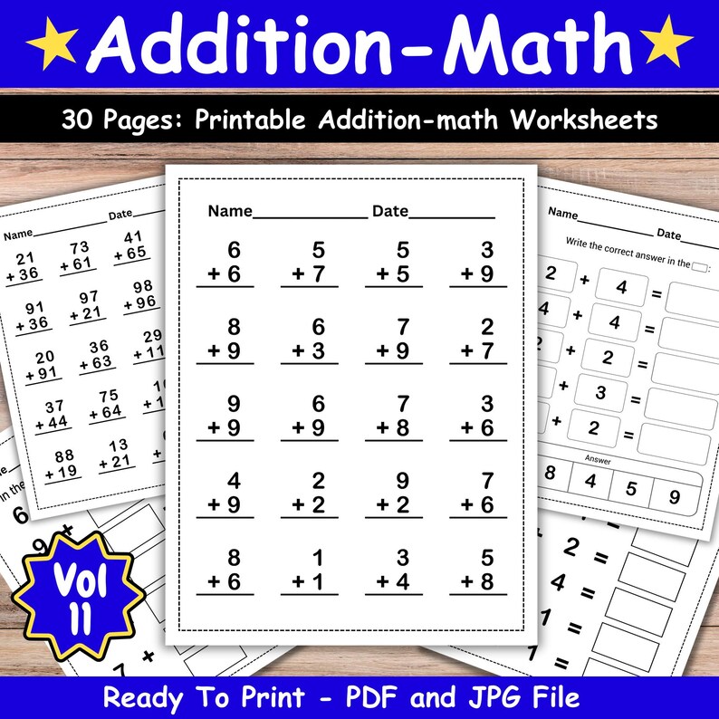 Addition Fact Fluency Worksheets | 30 Printable Math Practice Pages ...
