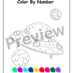 Space Color by Number Worksheets for Kids Activities & Worksheets Color ...