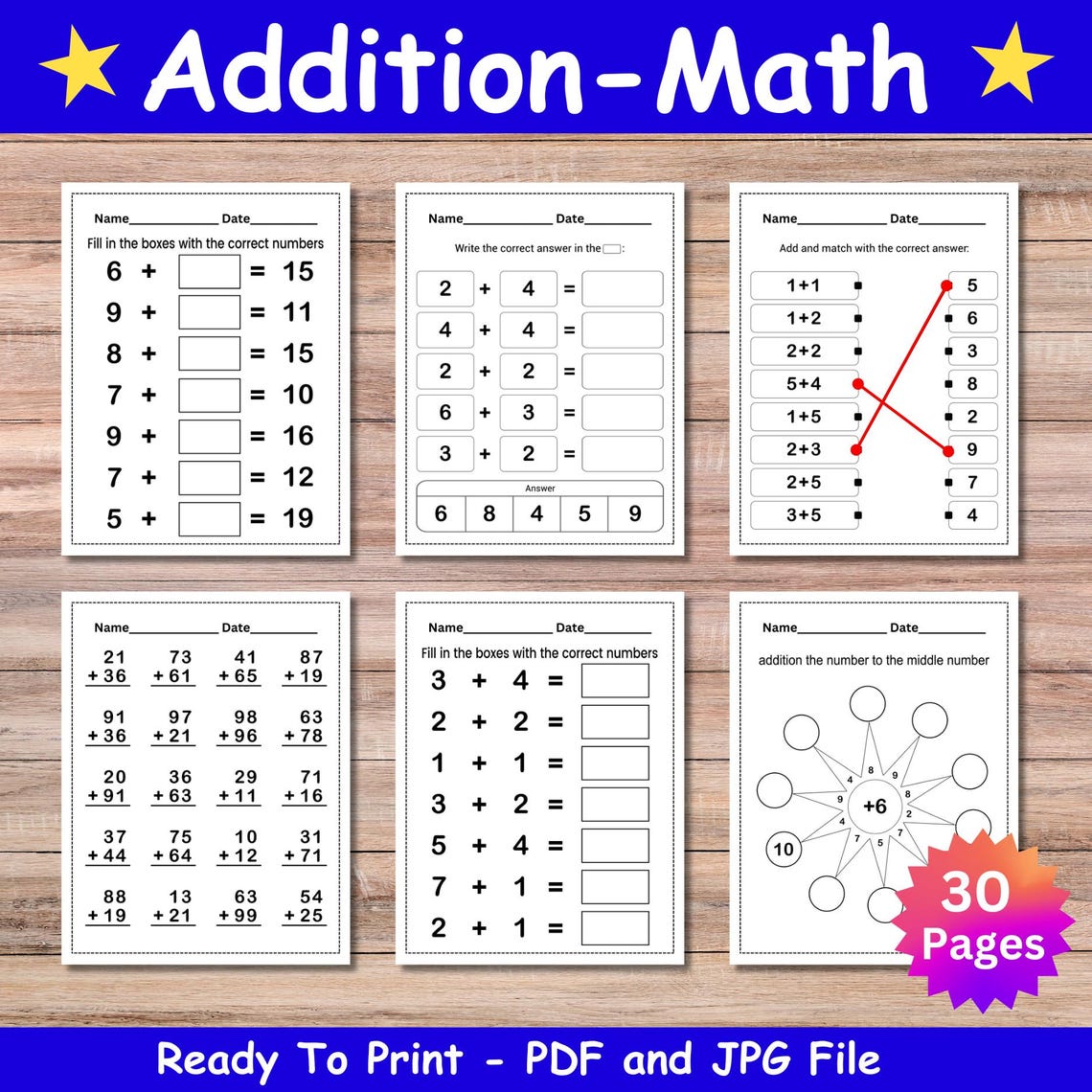 Addition Fact Fluency Worksheets 30 Printable Math Practice Pages Fun ...