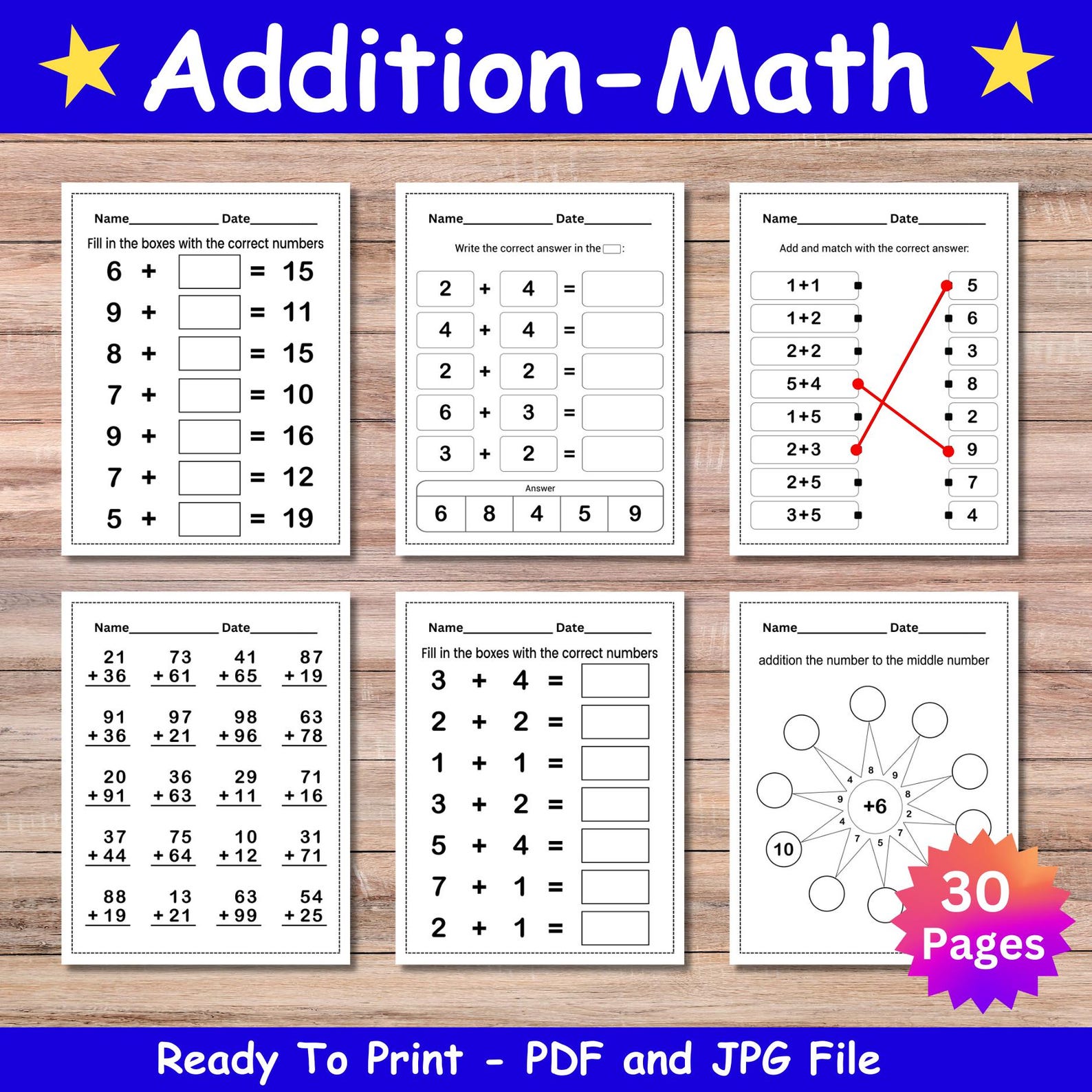 Addition Fact Fluency Worksheets 30 Printable Math Practice Pages Fun ...
