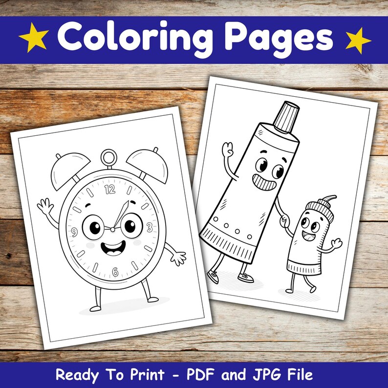 Everyday Object Coloring Pages | Digital Coloring Sheets for Kids ...