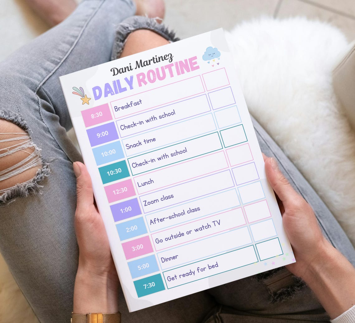 Editable Kid Daily Schedule Template, Daily Routine Kids Daily Routine ...