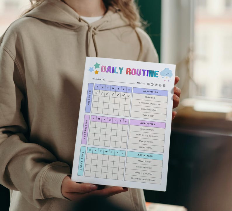 Editable Kid Daily Routine Template, Kids Daily Routine Personalized ...