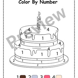 Color by Number Worksheets for Kids | Birthday Activities and ...