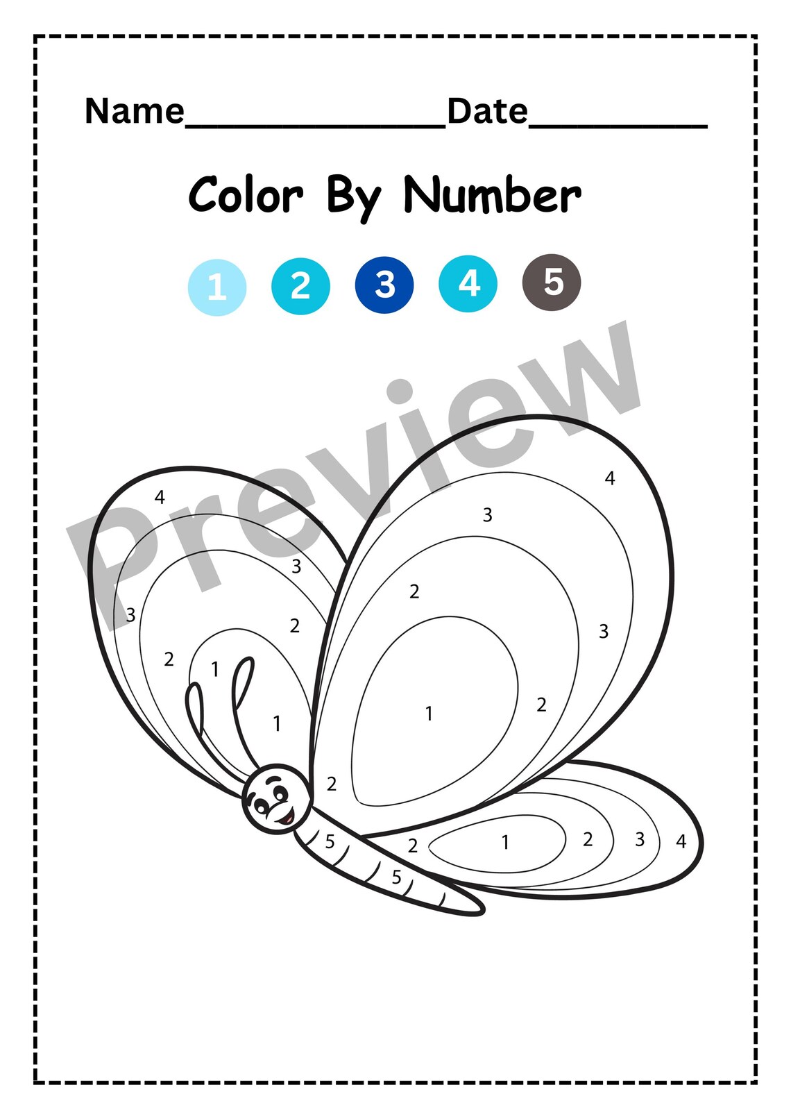 Color by Number Worksheets for Kids | Butterfly Activities & Worksheets ...