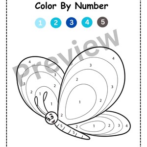 Color by Number Worksheets for Kids | Butterfly Activities & Worksheets ...