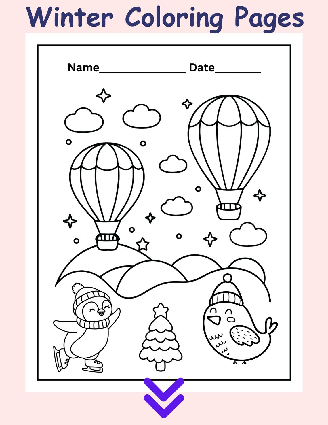 Winter Coloring Pages for Kids, 20 Printable Coloring Sheets in PDF ...