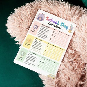 School Day Checklist, Kids School Day Checklist, Daily School Checklist ...
