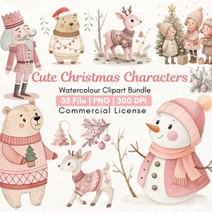 Cute Christmas Characters Clipart Bundle | Cute Snowmen and Santa ...