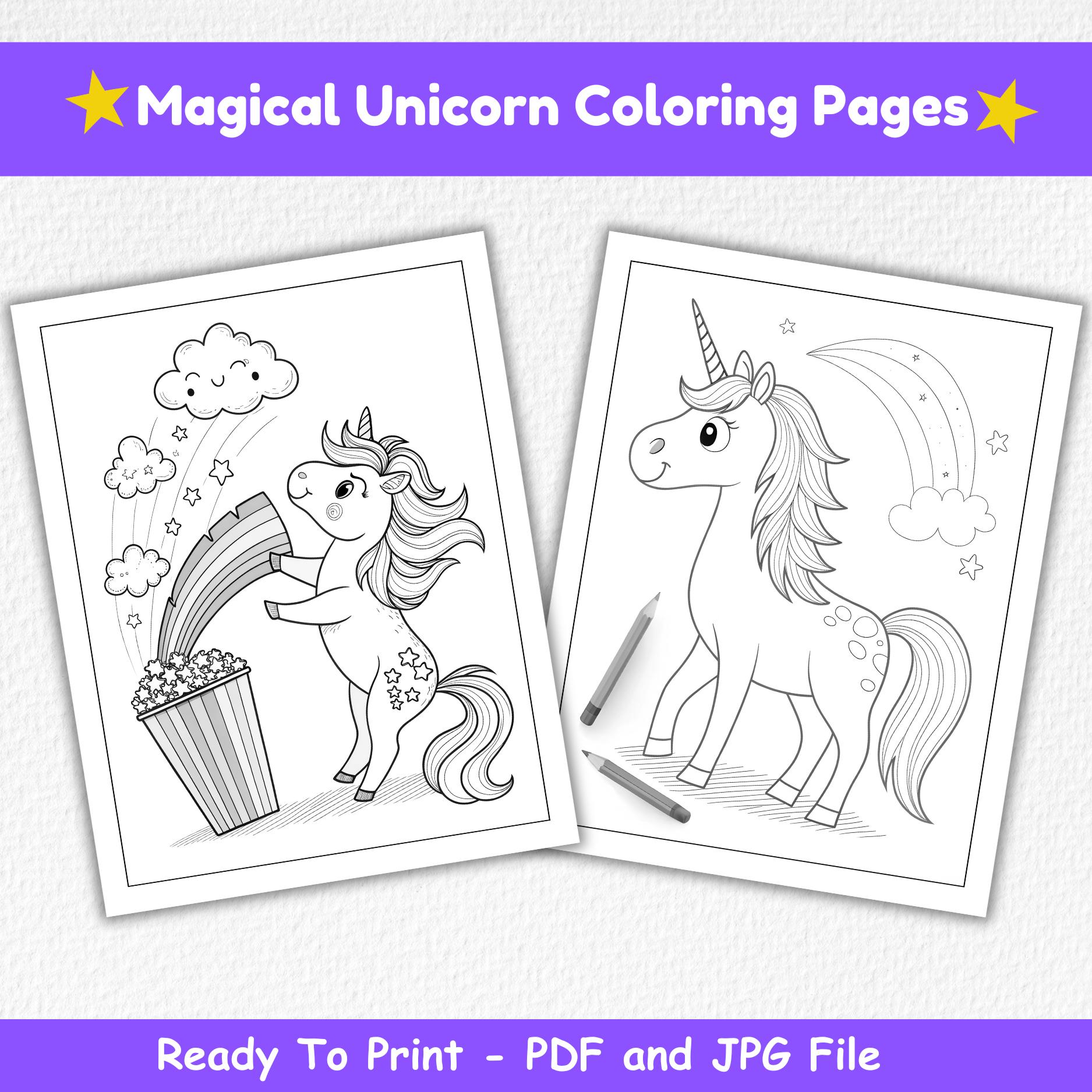 Unicorn Coloring Pages, Cute Unicorn Coloring Pages for Kids, Coloring ...