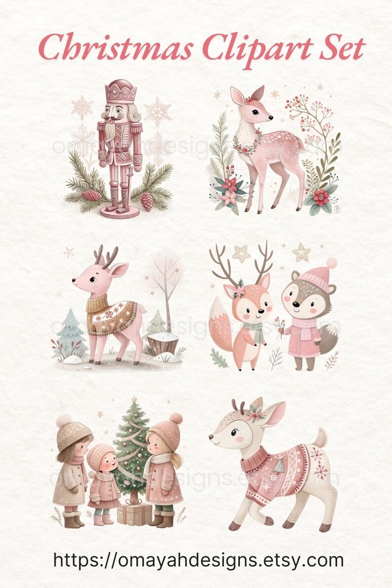 Cute Christmas Characters Clipart Bundle | Cute Snowmen and Santa ...