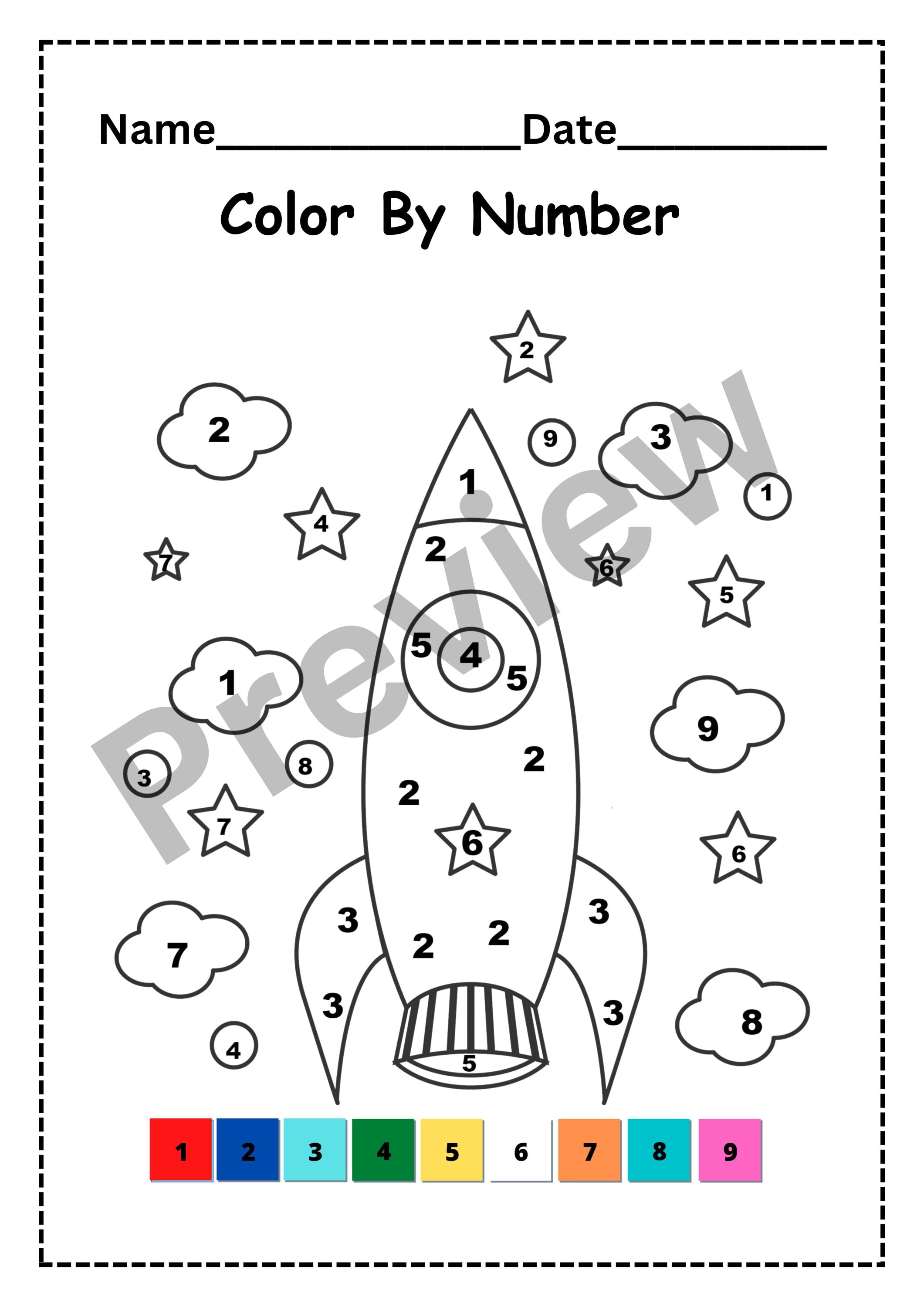 Space Color by Number Worksheets for Kids | Activities & Worksheets ...