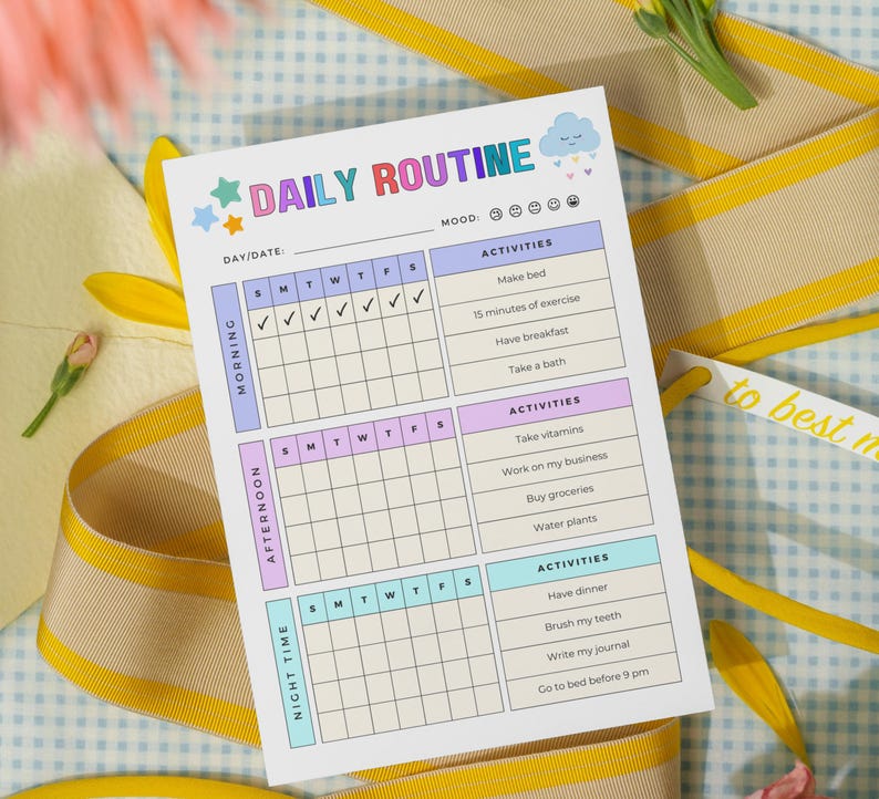 Editable Kid Daily Routine Template, Kids Daily Routine Personalized ...