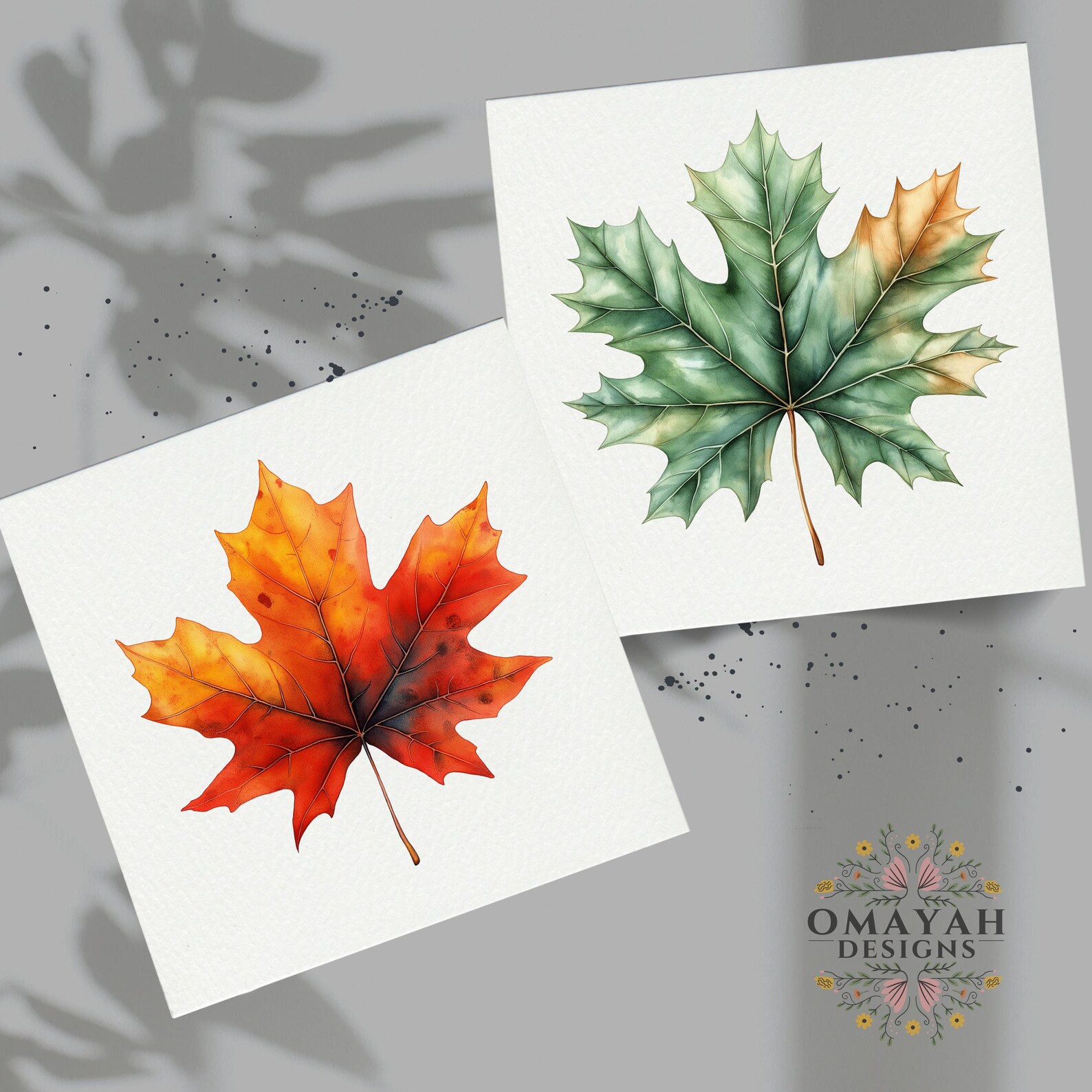 30 Autumn Leaves Clipart Set Watercolor Fall Leaf Clipart Fall Leaves ...