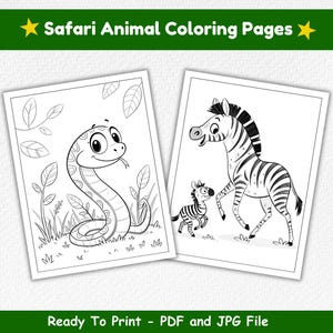 Digital Coloring Pages, Safari Animal Coloring Pages, Animal Coloring ...