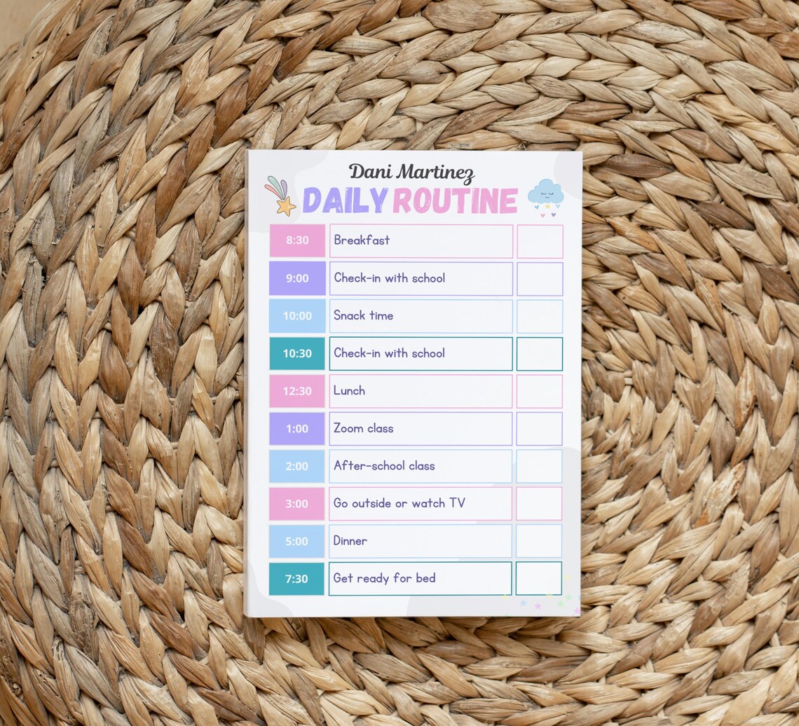 Editable Kid Daily Schedule Template, Daily Routine Kids Daily Routine ...