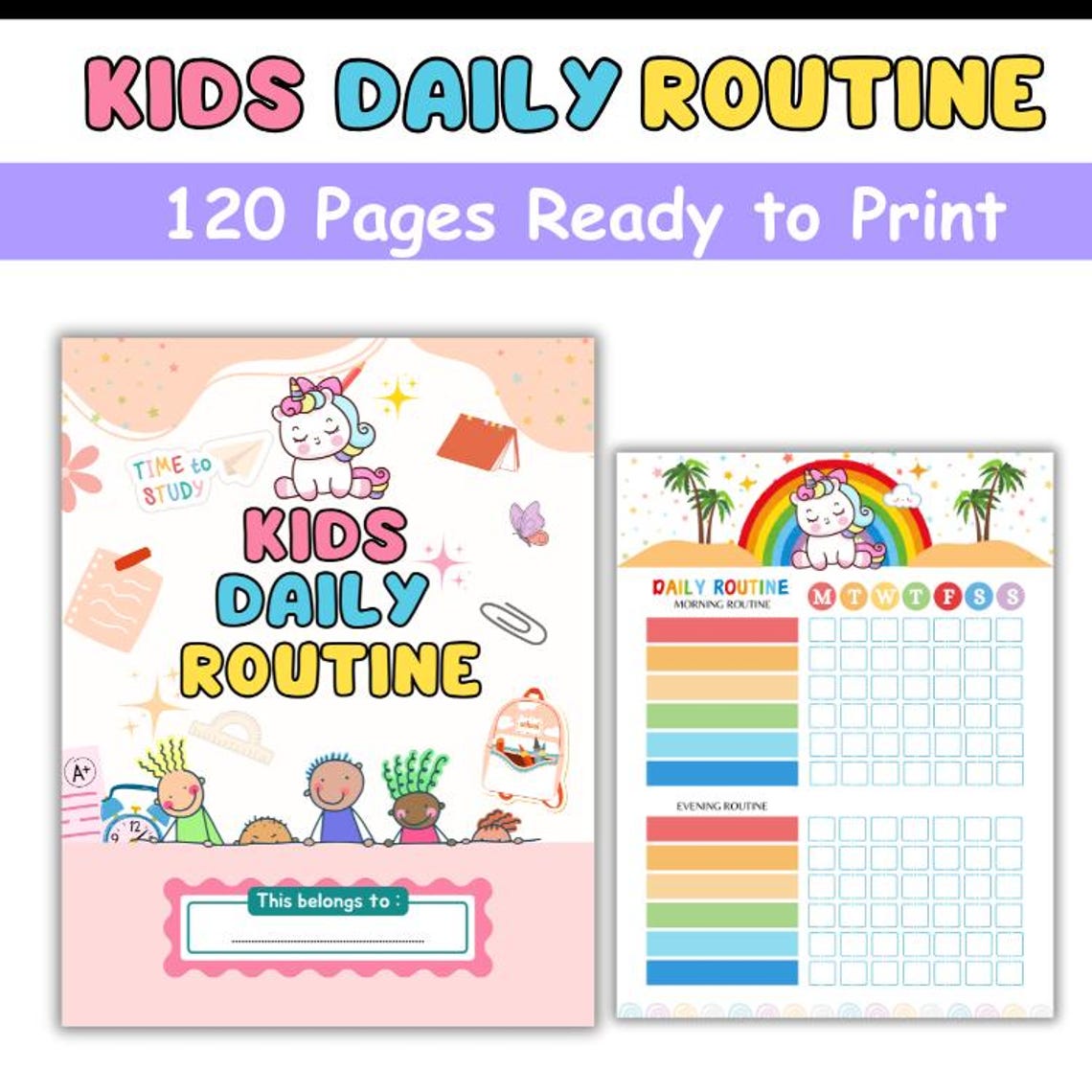 Kids Daily Routine Journal, Kids Daily Routine, Printable Daily Routine ...