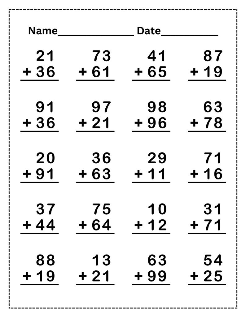 Addition Fact Fluency Worksheets 30 Printable Math Practice Pages Fun ...