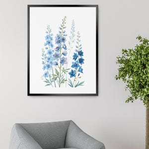 July Larkspur Birthflower Clipart, 30 Birthflower Bundle July Birth ...