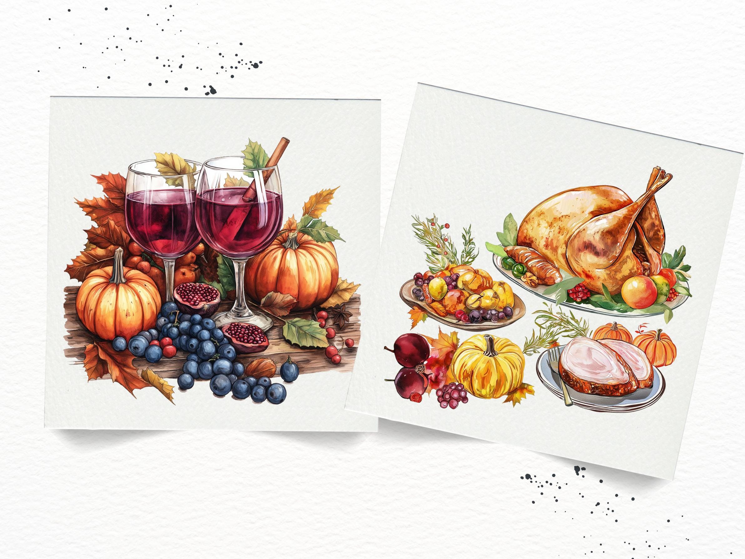 Thanksgiving Foods Clipart PNG, Thanksgiving Table Harvest Clipart ...
