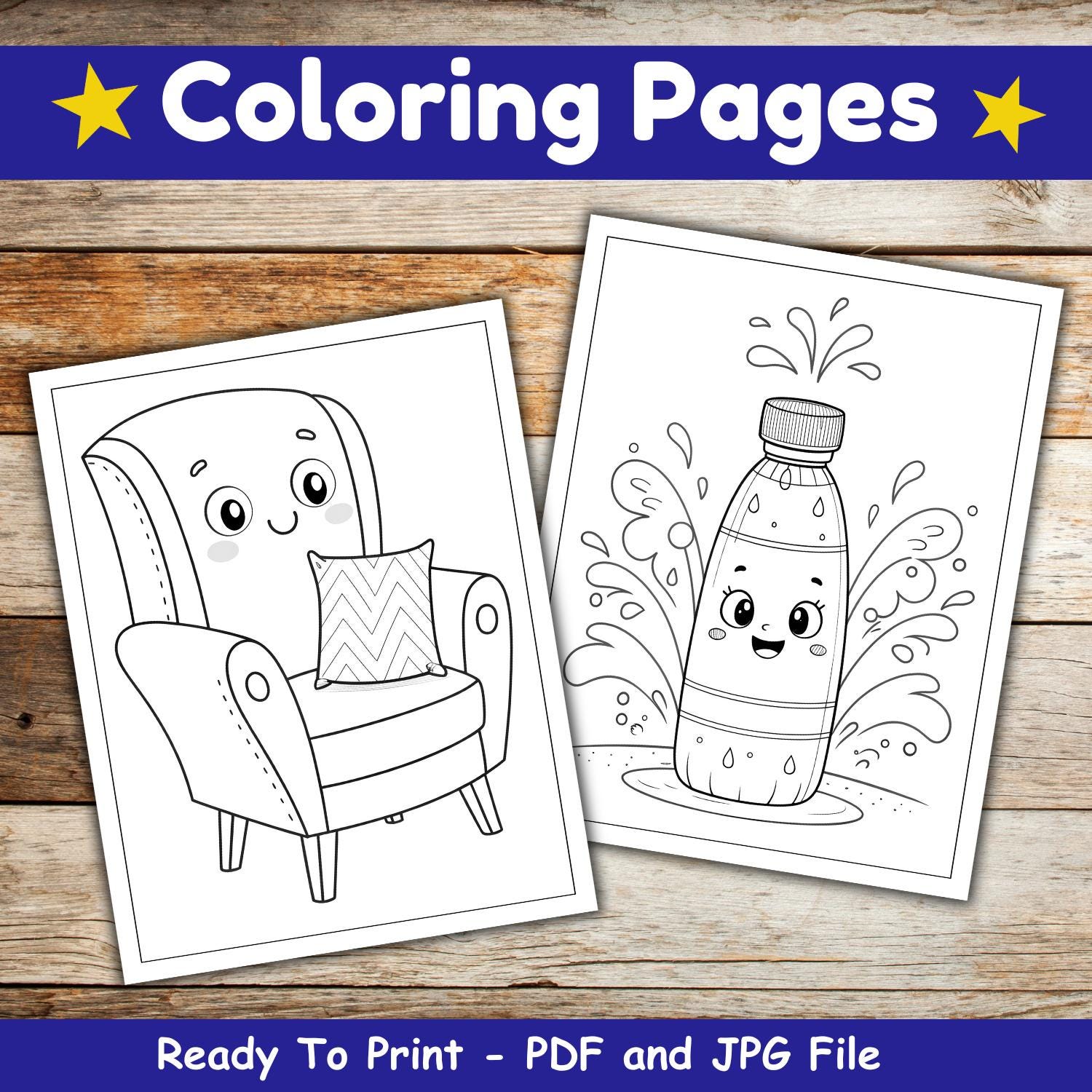 Everyday Object Coloring Pages Digital Coloring Sheets for Kids ...