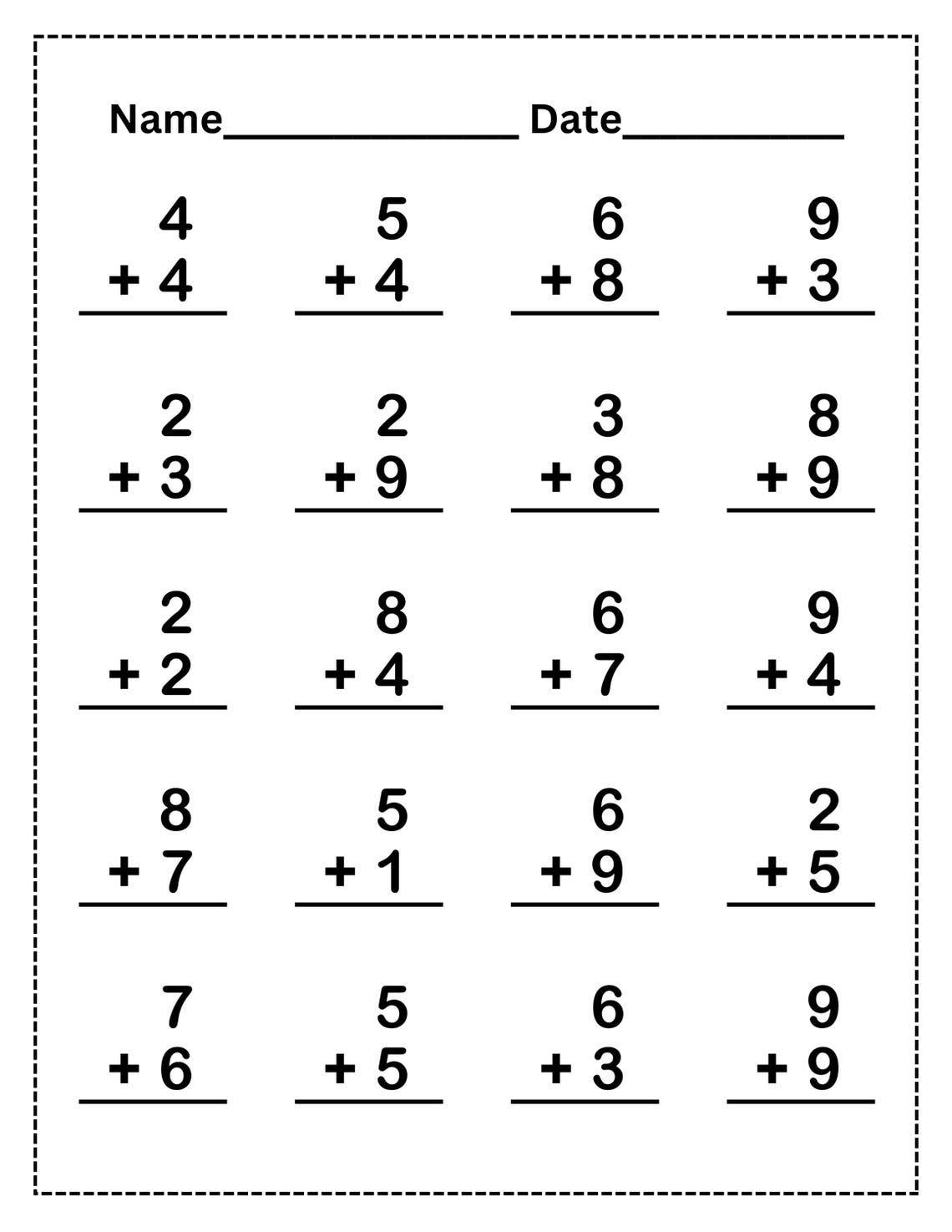 Addition Fact Fluency Worksheets | 30 Printable Math Practice Pages ...