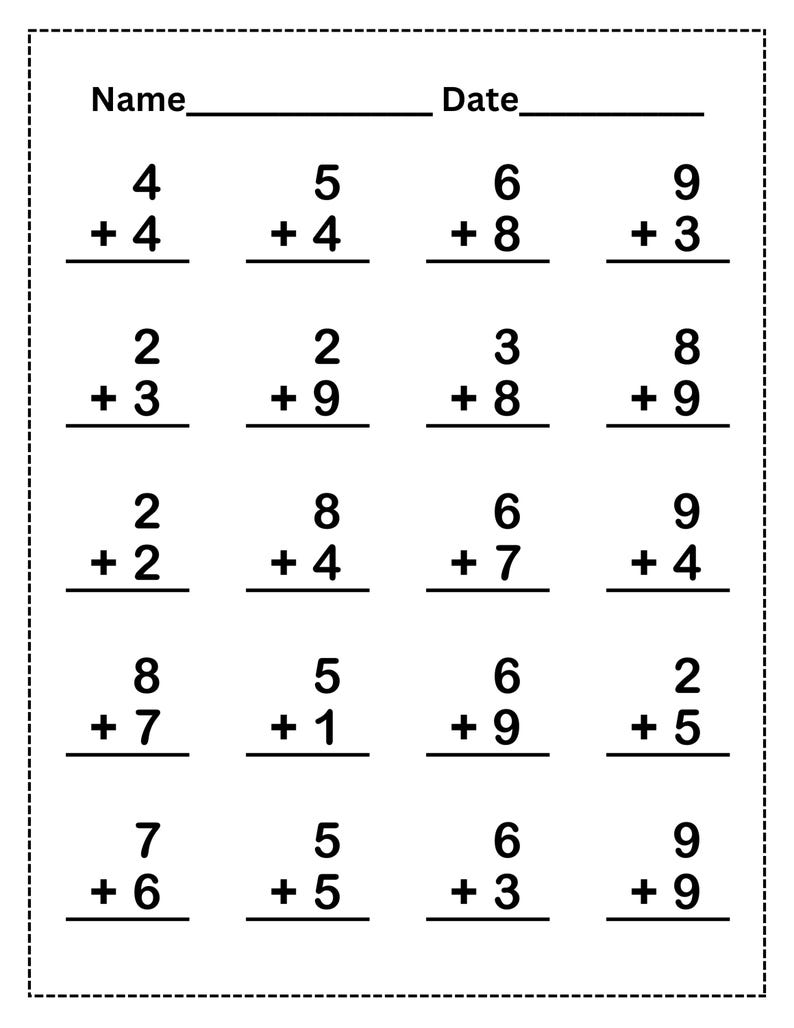 Addition Fact Fluency Worksheets 30 Printable Math Practice Pages Fun ...