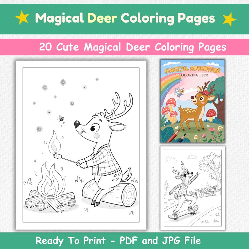 Coloring Pages, Cute Deer Coloring Pages, Animal Coloring Pages, 20 ...