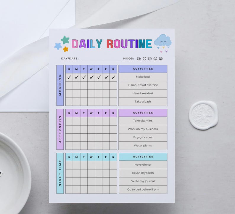 Editable Kid Daily Routine Template, Kids Daily Routine Personalized ...
