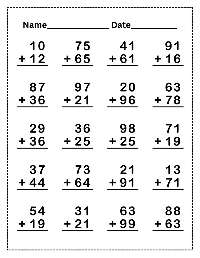 Addition Worksheets 1st Grade Math Fact Fluency Pages Addition Math ...