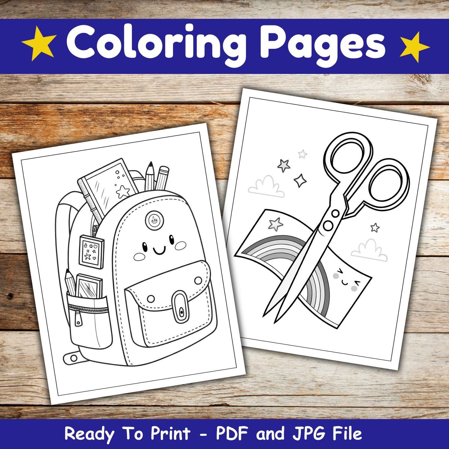 Everyday Object Coloring Pages Digital Coloring Sheets for Kids ...