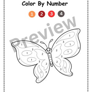 Color by Number Worksheets for Kids | Butterfly Activities & Worksheets ...