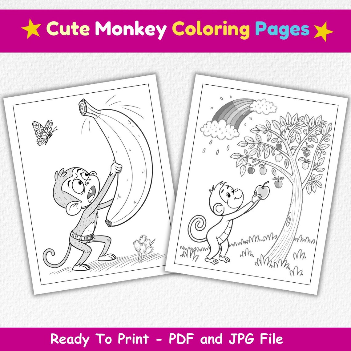 Coloring Pages, Cute Monkey Coloring Pages, Animal Coloring Pages ...