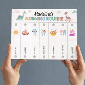 Editable Kids Flip Routine Chart Printable, Morning Flip Routine ...