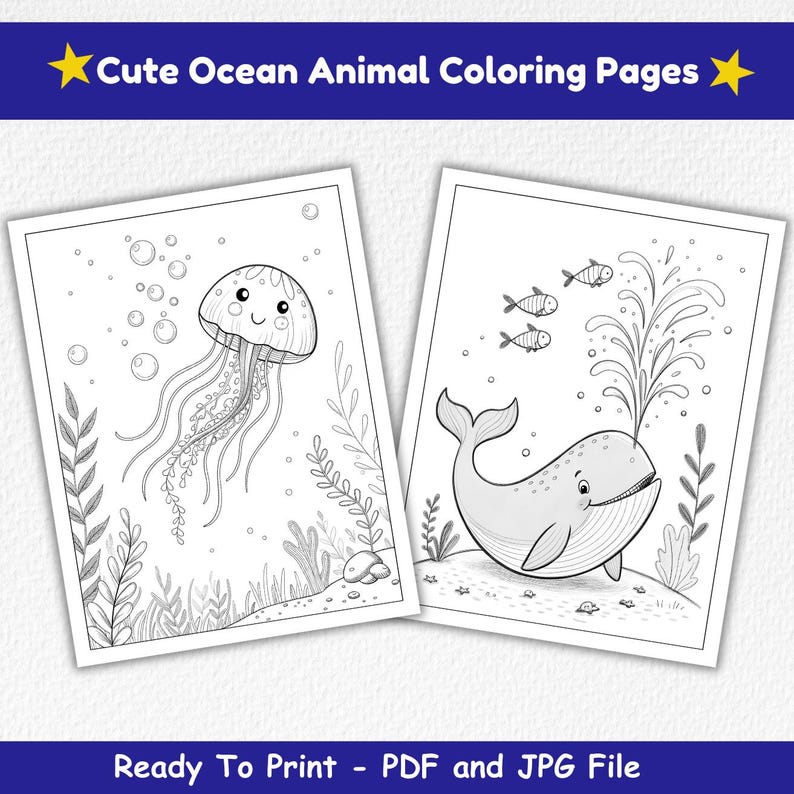 Ocean Animal Coloring Pages, Kids Coloring Pages, Sea Life Printable ...