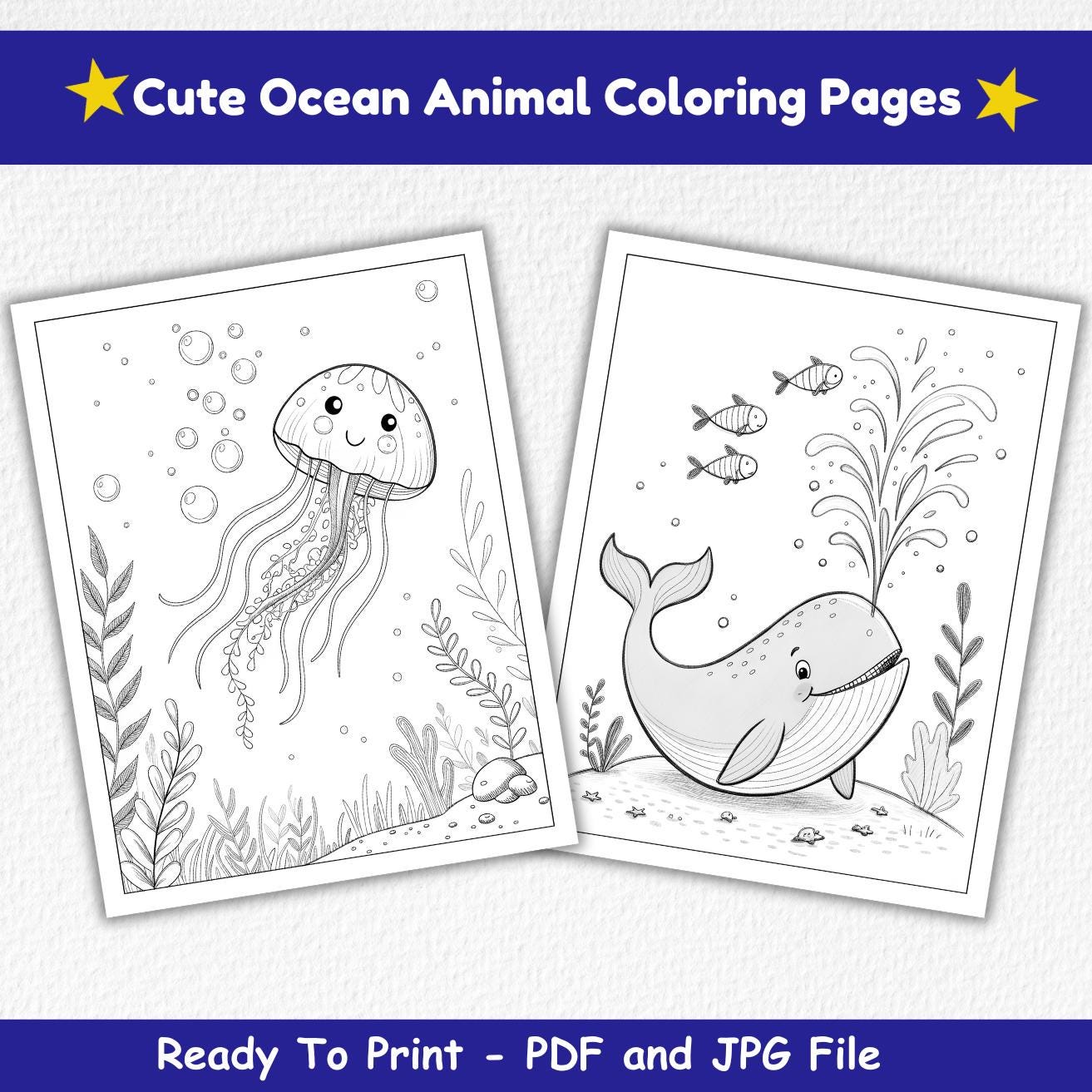 Ocean Animal Coloring Pages, Kids Coloring Pages, Sea Life Printable ...