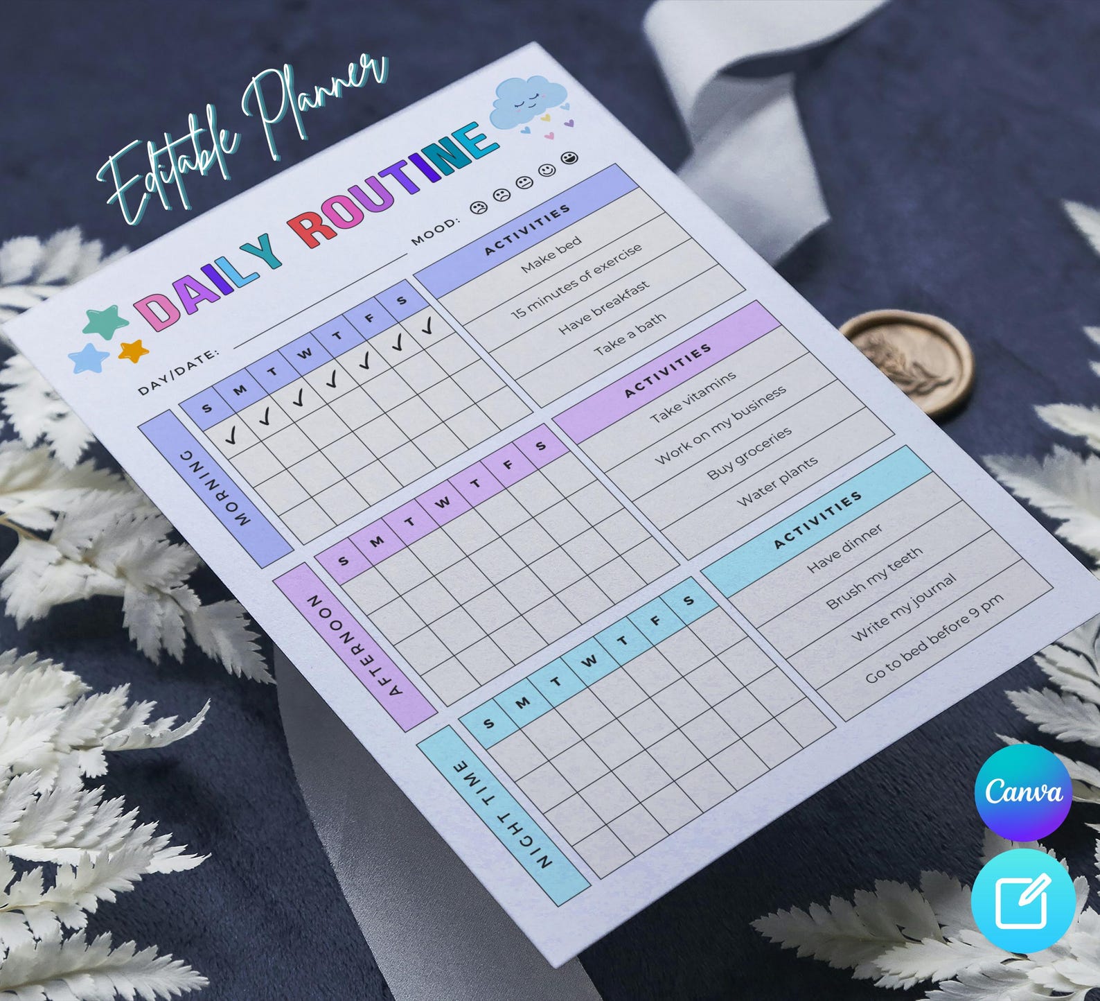 Editable Kid Daily Routine Template, Kids Daily Routine Personalized ...