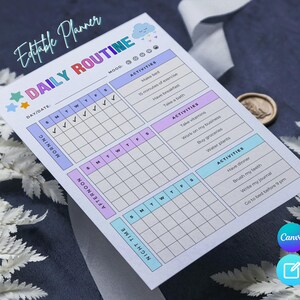Editable Kid Daily Routine Template, Kids Daily Routine Personalized ...