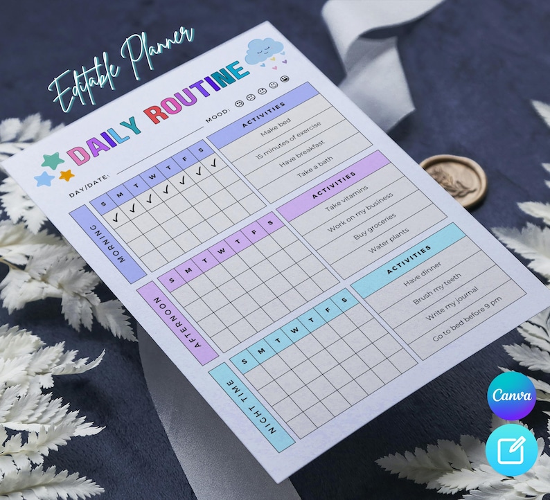 Editable Kid Daily Routine Template, Kids Daily Routine Personalized ...