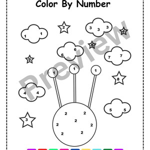 Space Color by Number Worksheets for Kids Activities & Worksheets Color ...