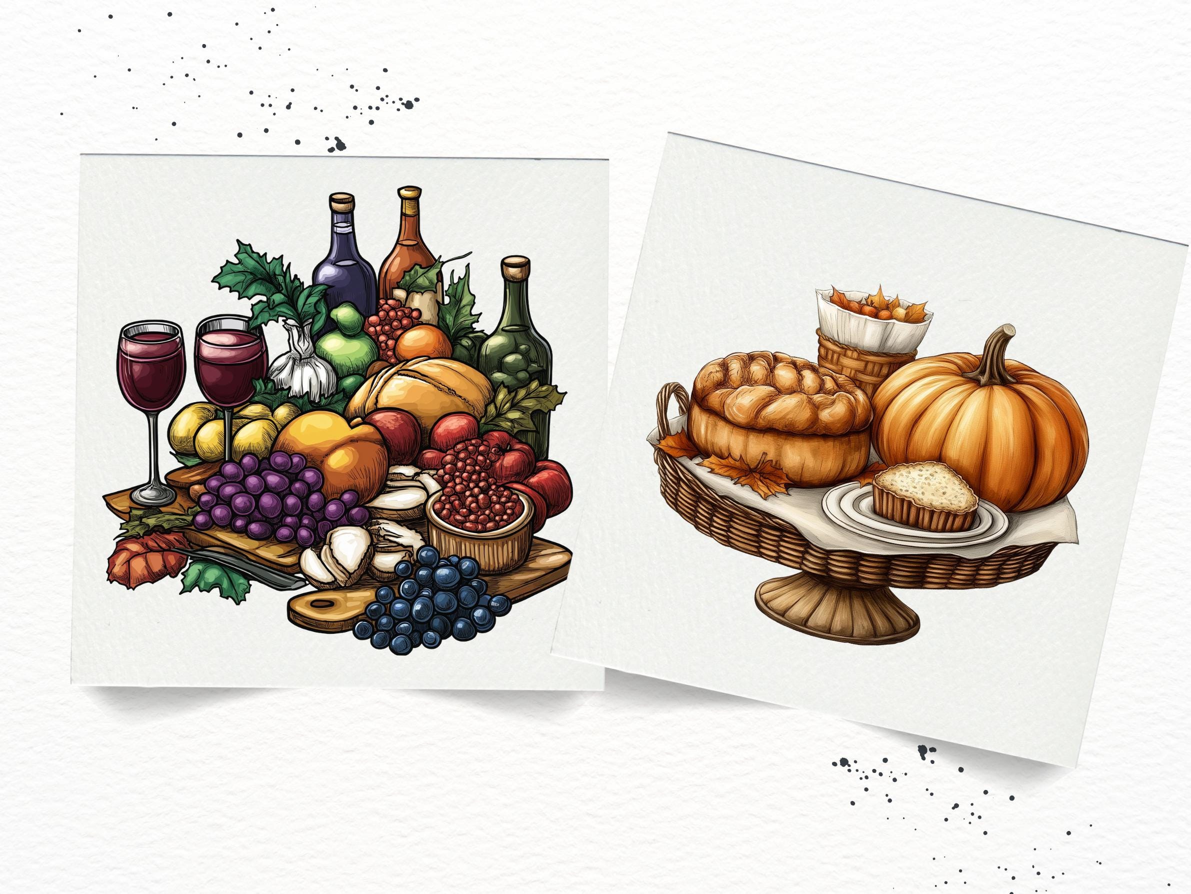 Thanksgiving Foods Clipart PNG, Thanksgiving Table Harvest Clipart ...