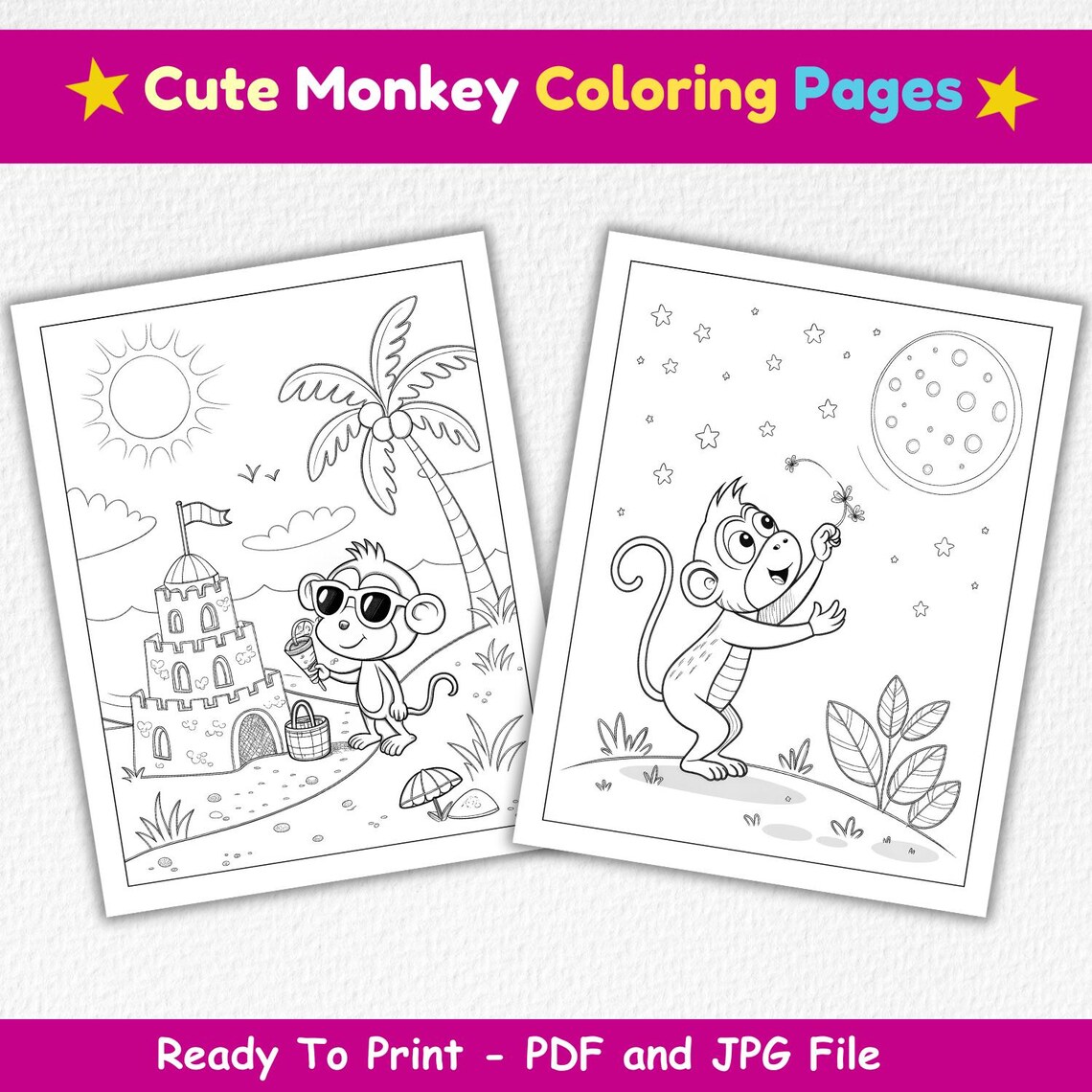 Coloring Pages, Cute Monkey Coloring Pages, Animal Coloring Pages ...
