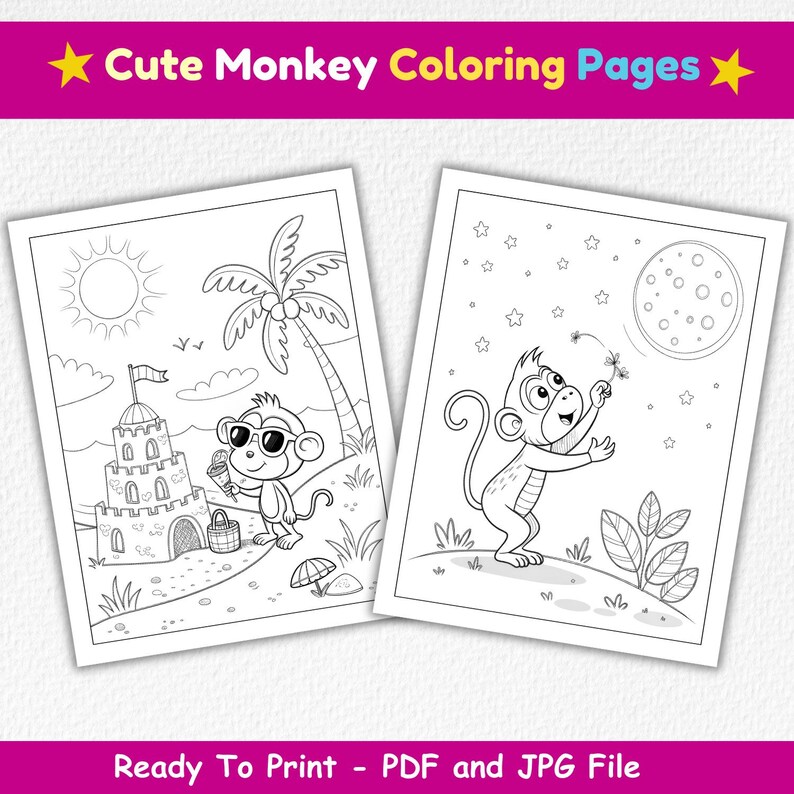 Coloring Pages, Cute Monkey Coloring Pages, Animal Coloring Pages ...