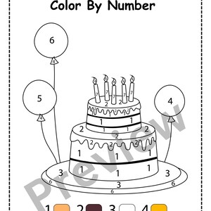 Color by Number Worksheets for Kids | Birthday Activities and ...